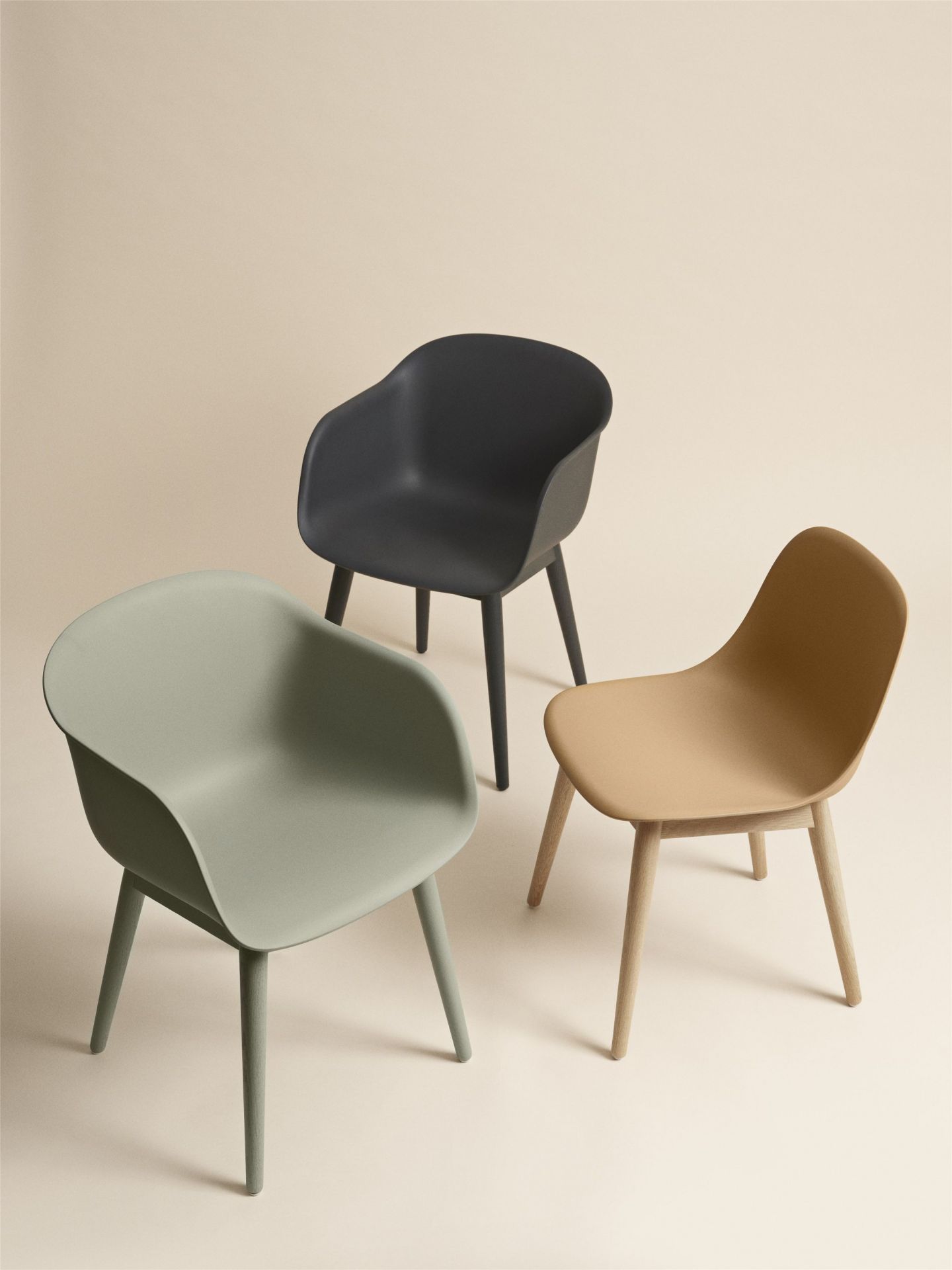 Fiber Armchair Wood Base Stuhl Muuto MUUTO 70101